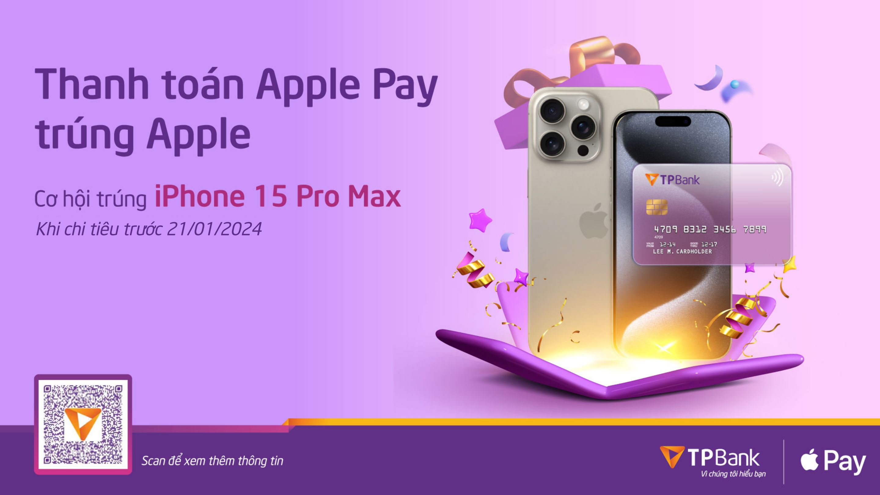 Thanh toán Apple Pay, cơ hội trúng Apple với thẻ TPBank